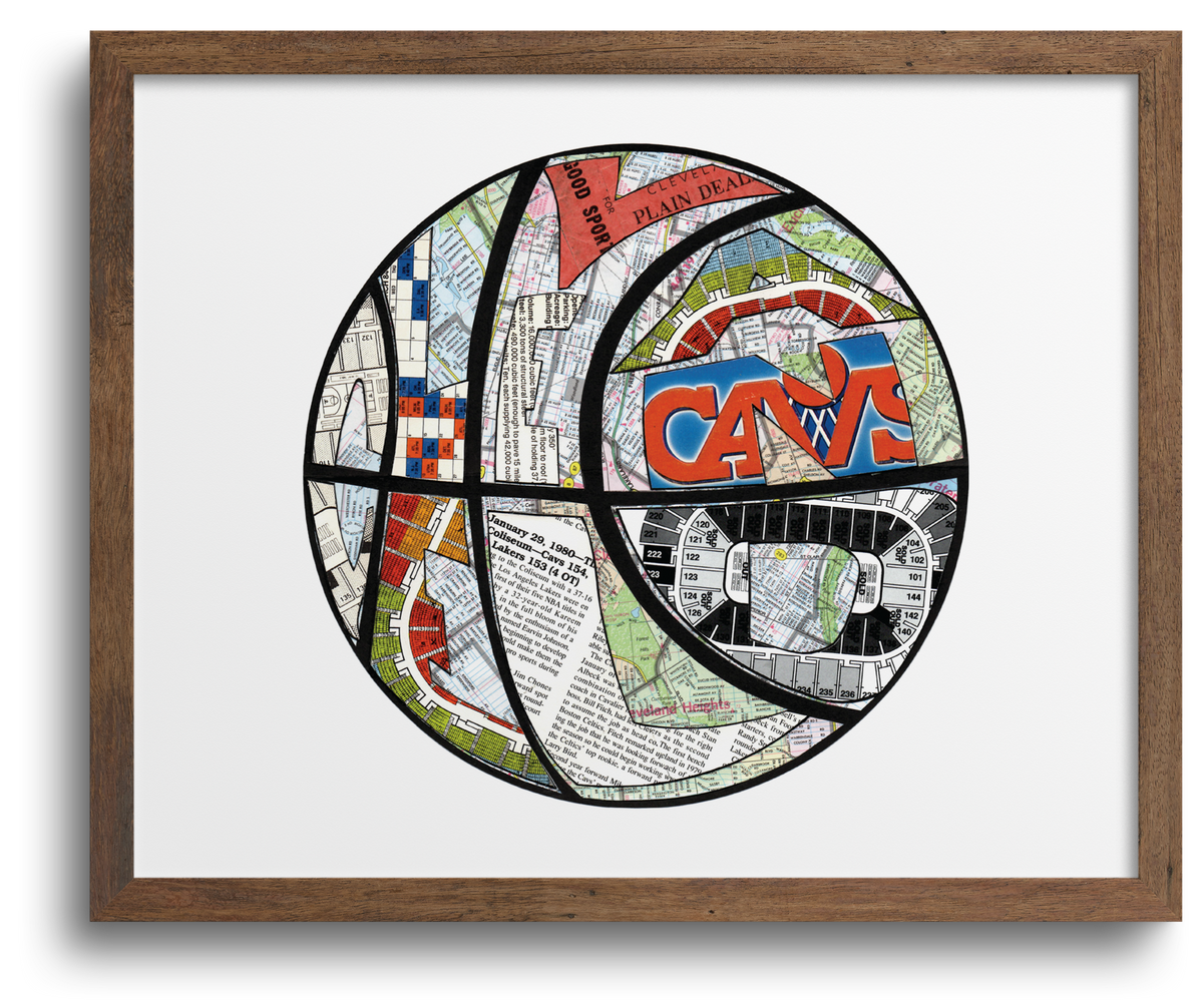 Cleveland Cavs Basketball Art Print– Paper Cutz Vintage