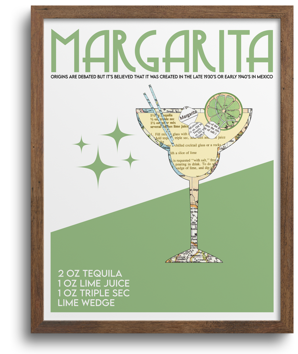 Margarita Cocktail Art Print– Paper Cutz Vintage
