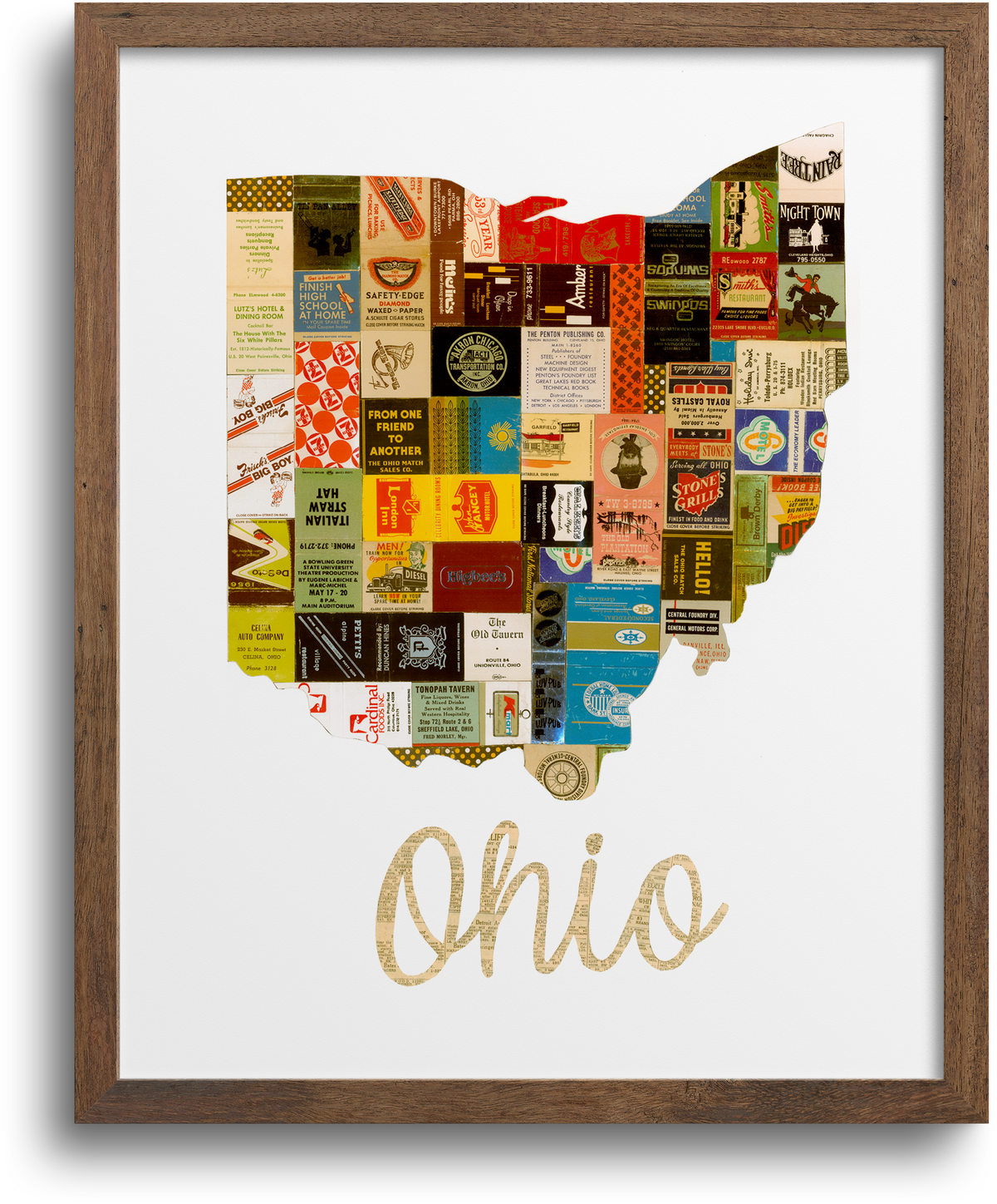 Ohio Map Art Prints | Notecards– Paper Cutz Vintage