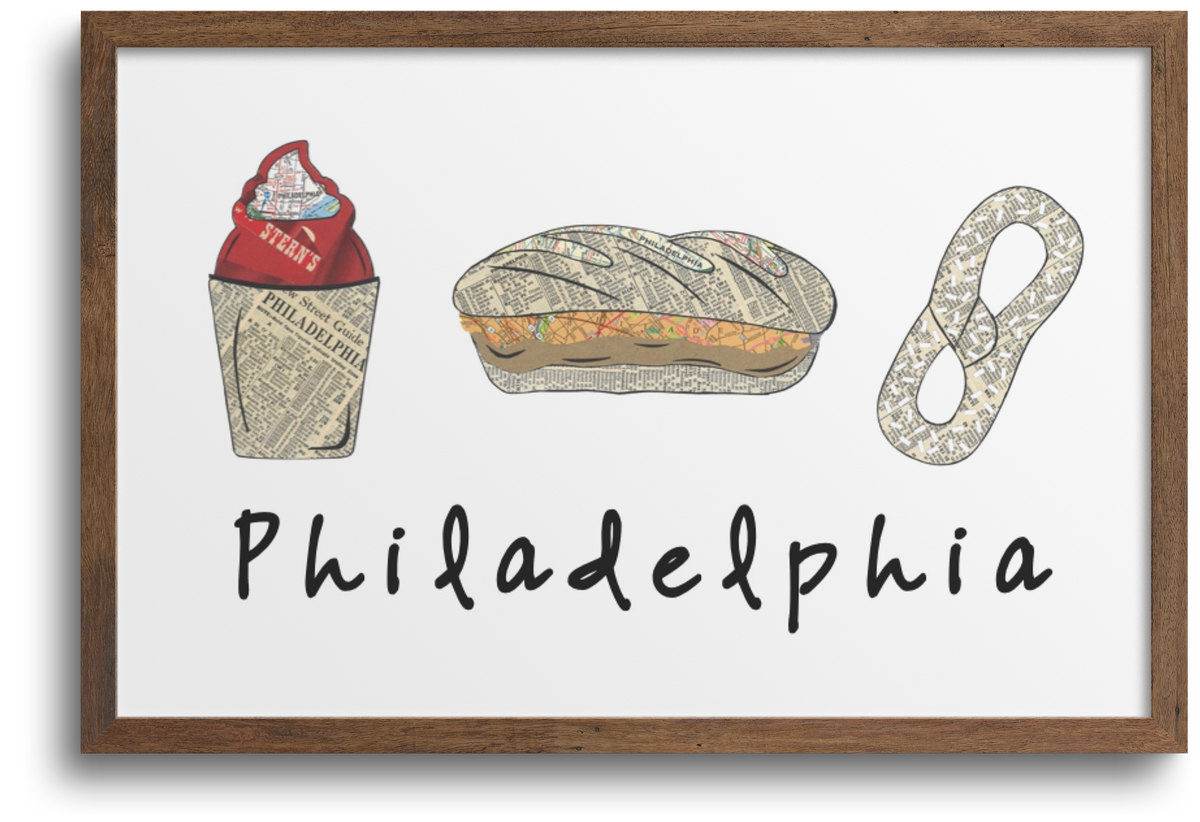 Philadelphia Cheesesteak Art Prints | Notecards– Paper Cutz Vintage