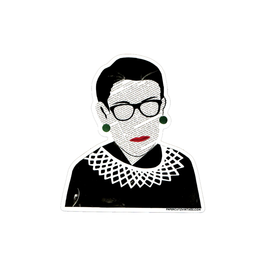 Ruth Bader Ginsburg Sticker– Paper Cutz Vintage