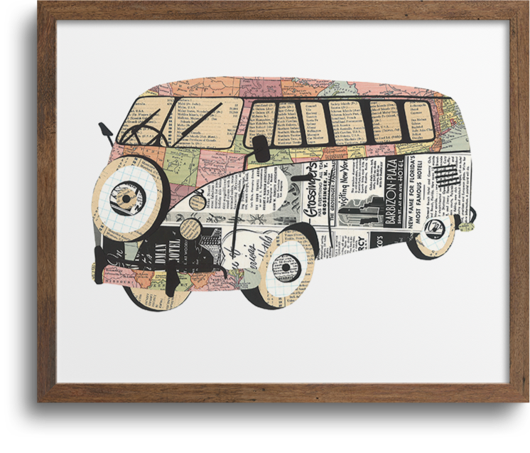 Retro Van Art Print | Notecards– Paper Cutz Vintage